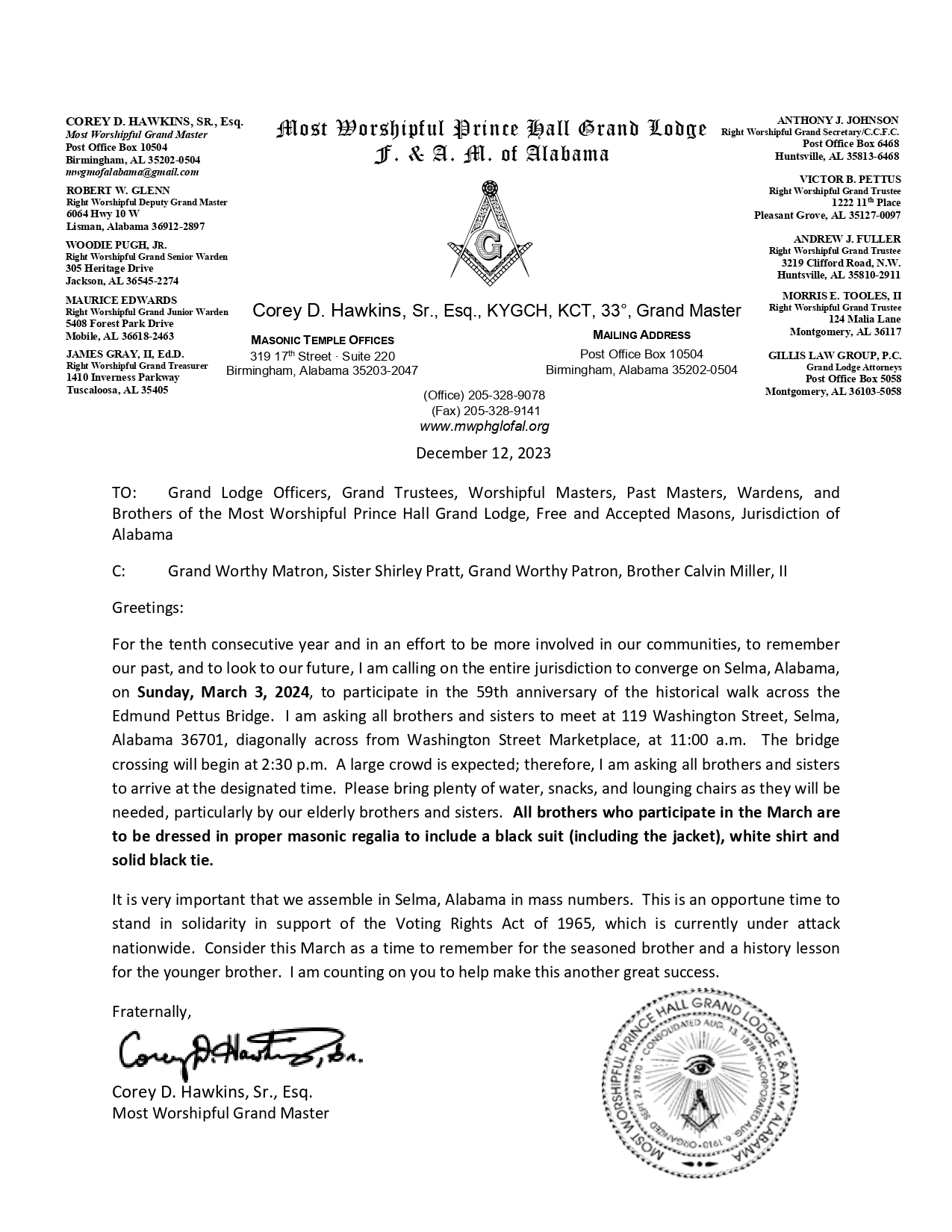 Selma – Most Worshipful Prince Hall Grand Lodge, Free and Accepted ...